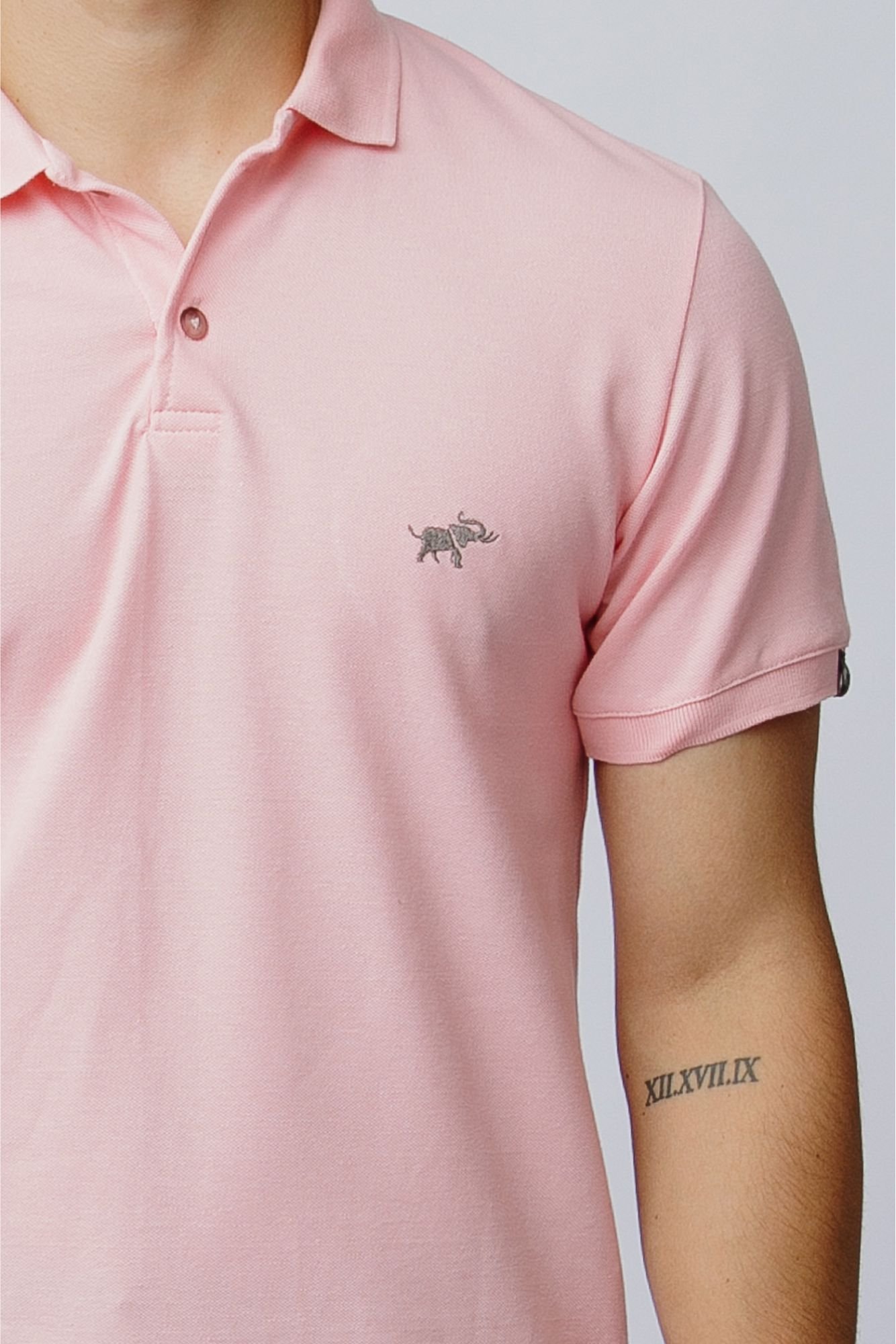 Polo Básica Piquet Com Elastano Bordado Elefantinho